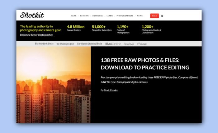 Websites To Download Free RAW Photos For Retouching